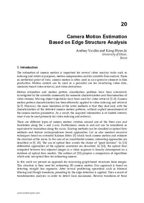 Pdf Camera Motion Estimation Based On Edge Structure Analysis