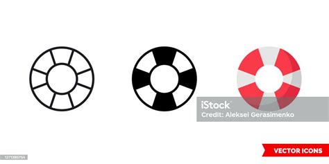 3 가지 유형의 플로트 아이콘 흑백 윤곽선 격리된 벡터 기호 기호 검은색에 대한 스톡 벡터 아트 및 기타 이미지 검은색 구명 기구 구조 Istock