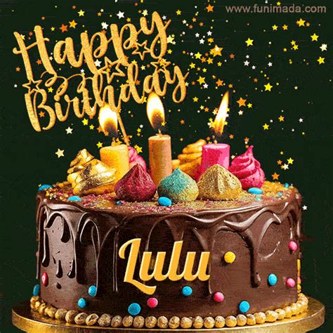Birthday Animation For Lulu With Chocolate B Day Cake Download On