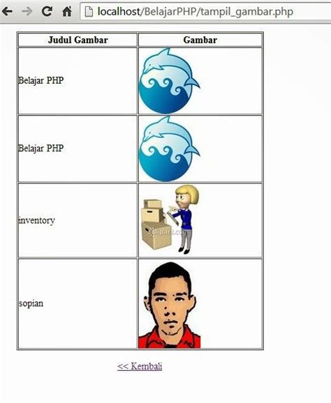 halaman unduh untuk file menyimpan dan menampilkan gambar dengan php
