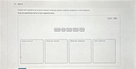 solved classity each substance as an atomic element