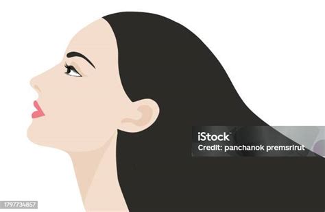 소녀 파워 개념 아름 다운 얼굴 여자 측면도 고립 여성의 날 컨셉 디자인 배경 디자인에 대한 스톡 벡터 아트 및 기타 이미지 디자인 머리 모던 양식 Istock