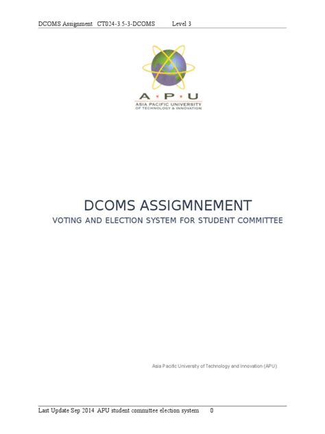 Dcoms Assignment 2014 Pdf Elections Voting