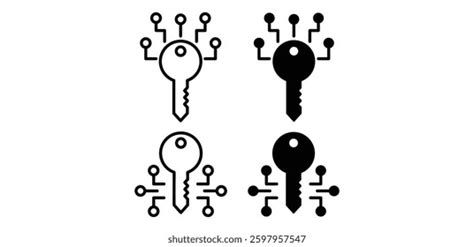 Digital Key Circuit Board Details Icon Stock Vector Royalty Free