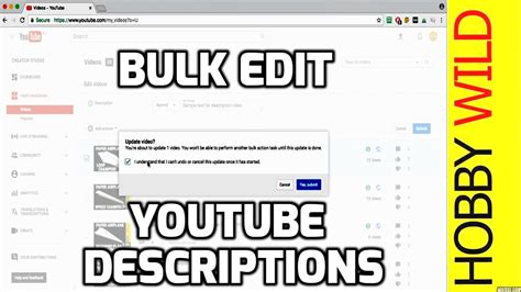How To Bulk Edit Youtube Descriptions Youtube