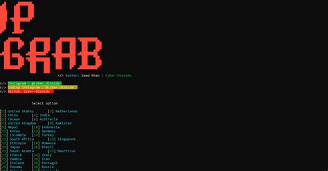 Github Cyber Dioxide Ip Grabber A Tool To Generate Valid Ip Addresses Of Countries These