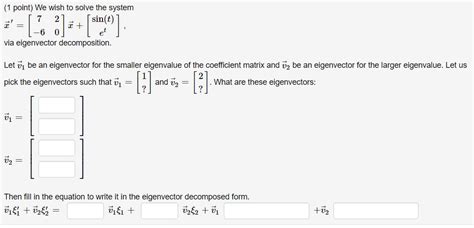 Solved Point We Wish To Solve The System Sin T Chegg
