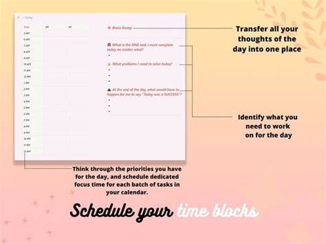 Daily Time Blocking Notion Template Notion Template Ideas Notion