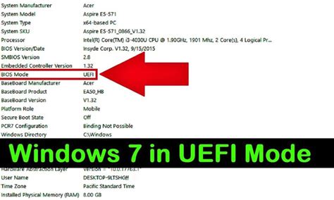 Can Windows 7 Boot In Uefi Mode
