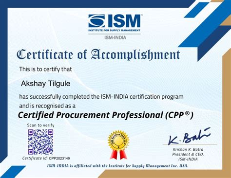 Cpp Ismindia Certifiedprocurementprofessional Supplychainexcellence