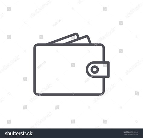Wallet Line Icon Stock Vector Royalty Free 608167646 Shutterstock