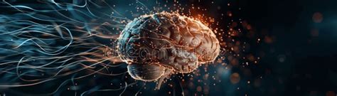 Digital Illustration Showing a Human Brain with Glowing Neural Connections, Symbolizing ...