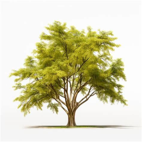 Premium Ai Image Front View Minimalistic Of A Stark Honey Locust Tree