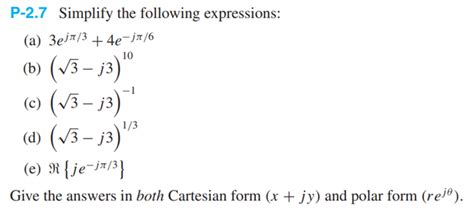 Solved P Simplify The Following Expressions A Chegg