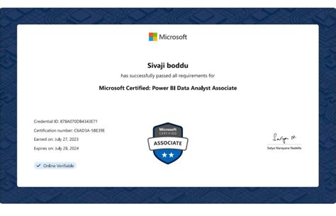Sivaji Boddu On Linkedin Recently I Completed Power Bi Pl 300 Microsoft Certification Im…