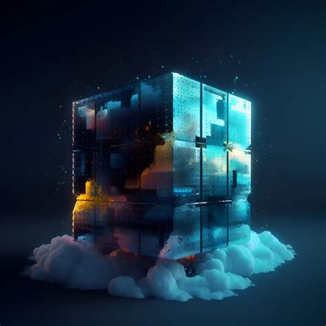 Premium Photo Futuristic Cloud Computing Concept 3d Rendered Illustration