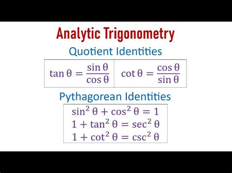 Trig Identities Quotient Gr 11 Trigonometry Identities And Reduction