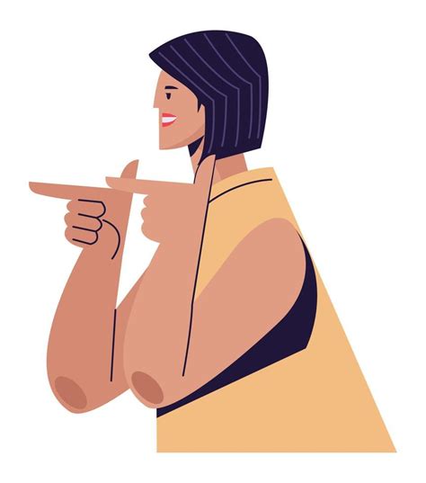 Woman Indexing Character 10463401 Vector Art At Vecteezy