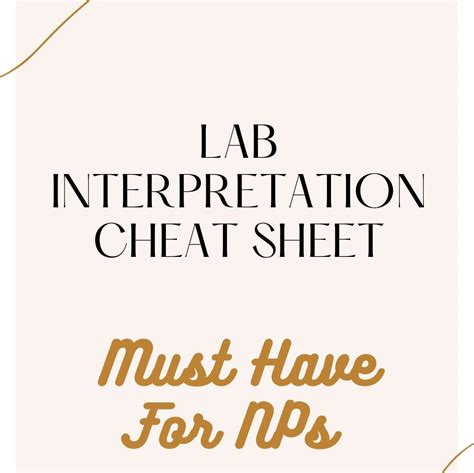 Lab Interpretation Cheat Sheet For Nurse Practitioners Etsy