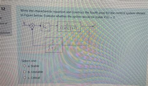 Solved 12 Write The Characteristic Equation And Construct