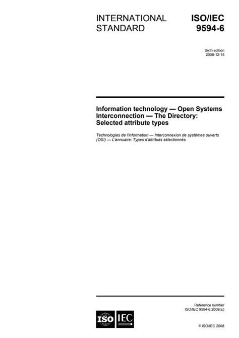 ISO IEC Information Technology Open Systems Interconnection The Directory