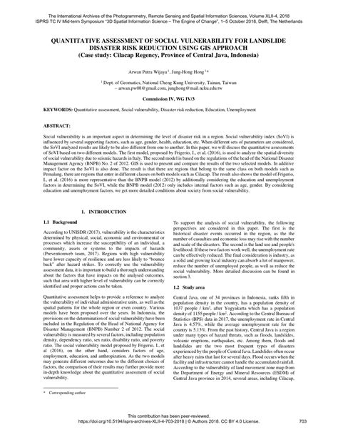 Pdf Quantitative Assessment Of Social Vulnerability For Landslide