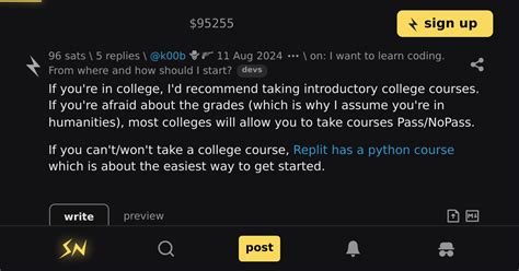 Reply On I Want To Learn Coding From Where And How Should I Start Stacker News ~devs