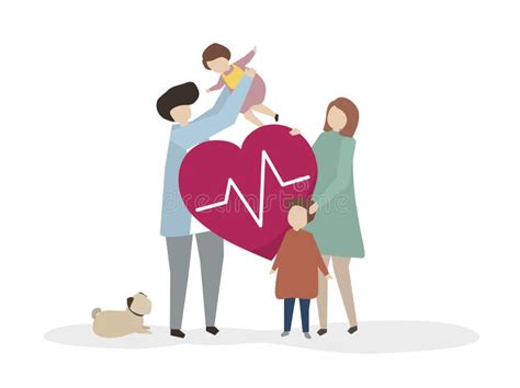 Ejemplo De Una Familia Sana Feliz Stock De Ilustración Ilustración De