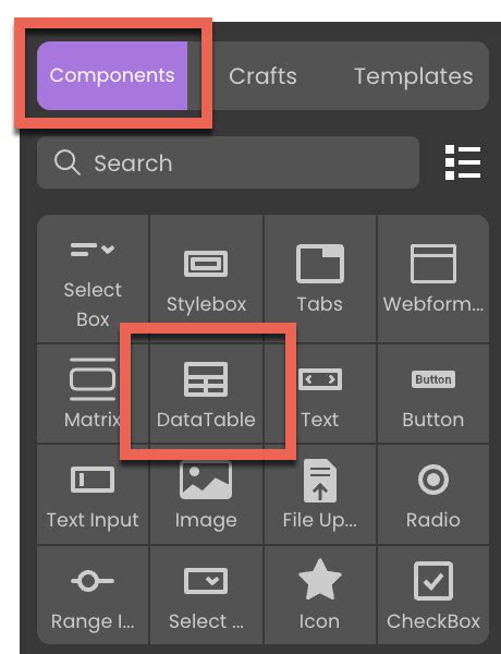 Datatable Component How To Attach An Orda Data Class General