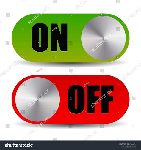 Onoff Power Button Switch Toggle Slider Stock Vector Royalty Free 2117866874 Shutterstock