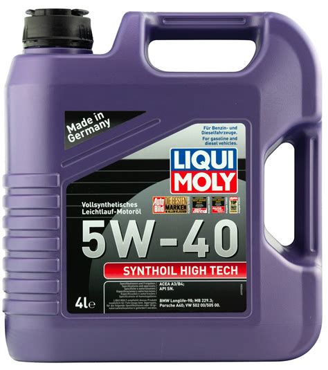 Синтетическое моторное масло Synthoil High Tech 5W-40 4 л. 2194 LIQUI ...