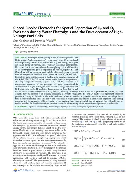 Pdf Closed Bipolar Electrodes For Spatial Separation Of H2 And O2 Evolution During Water
