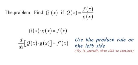 Deriving The Quotient Rule Continuous Reflection