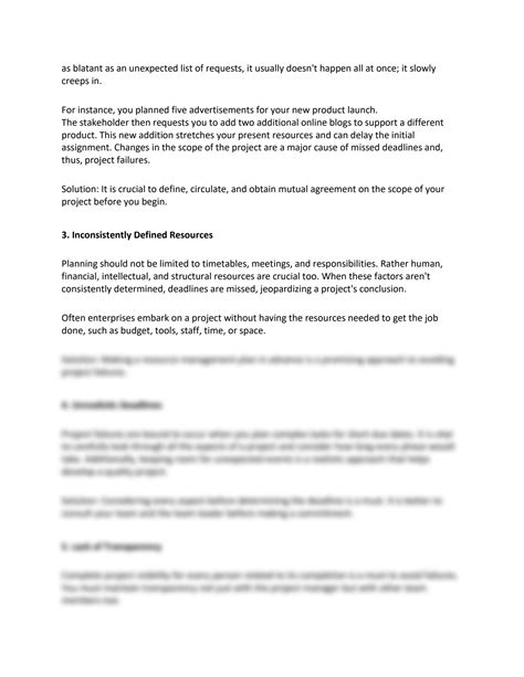 SOLUTION Major Causes Of Project Failure Studypool