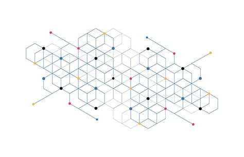 Abstract Geometric Boxes Pattern Dot Line Connection Background Modern
