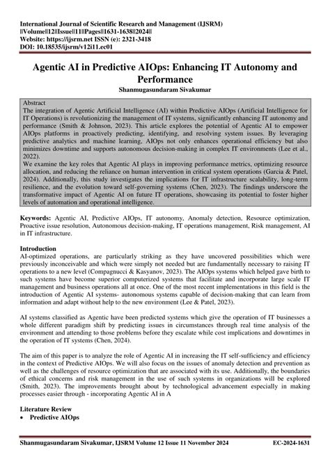 Pdf Agentic Ai In Predictive Aiops Enhancing It Autonomy And Performance