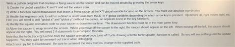 Solved Write A Python Program That Displays A Flying Saucer Chegg