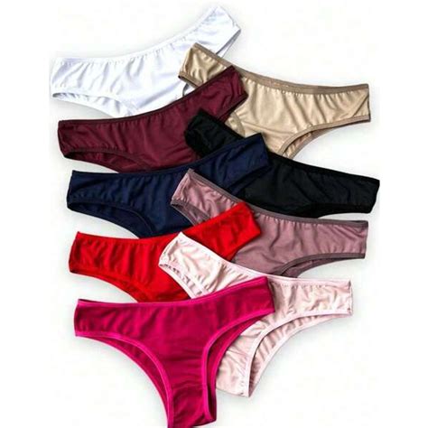 Kit 10 Calcinha Tanga Calcinhas Conforto Feminina Microfibra Ou Algodao