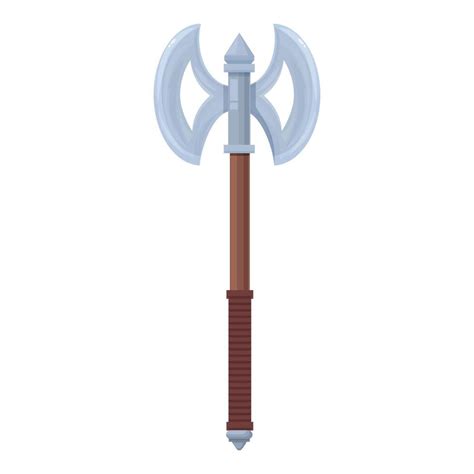 Double Headed Axe Pointing Upwards With Wooden Handle 47054775 Vector