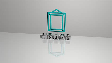 프레임의 3d 그래픽 이미지는 개념 프리젠 테이션 및 슬라이드 쇼에 탁월한 상단 관점에서 금속 입방 문자로 만든 텍스트와 함께