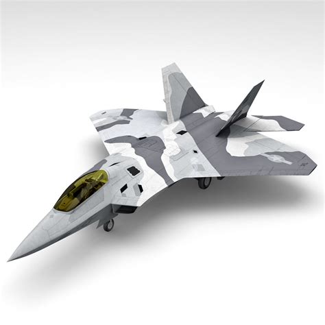 3d F 22 Raptor 3 Rigged Model