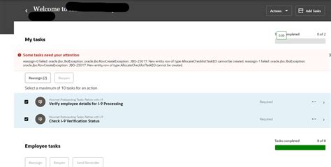 New Entity Type Allocatechecklisttaskeo Cannot Be Created When Reassigning Task On Journey
