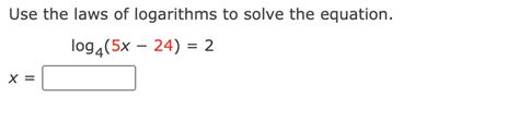 Solved Given That Log Find The Value Of The Chegg Com