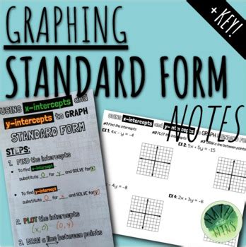 Graphing Standard Form Using X Intercepts Y Intercepts Notes