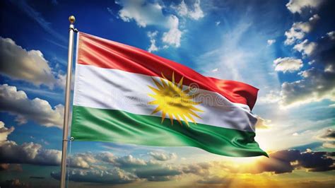 A Detailed Closeup Of The Kurdistan Flag Symbol Of Kurdish Identity And