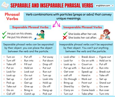 Separable And Inseparable Phrasal Verbs With Examples • Englishan