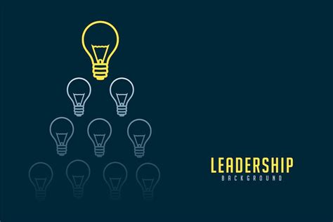 전구를 사용한 리더십 혁신적인 아이디어 개념 배경 무료 벡터