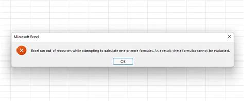 Excel Ran Out Of Resources While Attempting To Calculate Formulas
