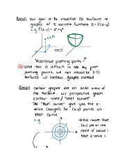 Contour Graphs Partial Derivatives Pdf Recall Goal Is To Visualize D Surfaces Graphs Of Z