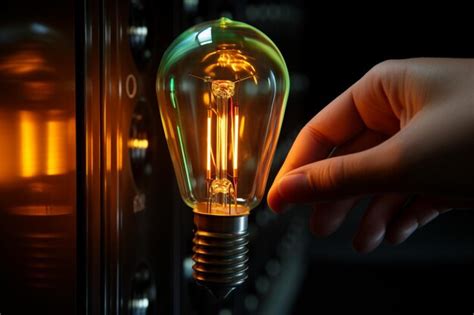 Premium AI Image Creative Toggle Switches Womans Hand Activates Idea Bulb Symbol Representing